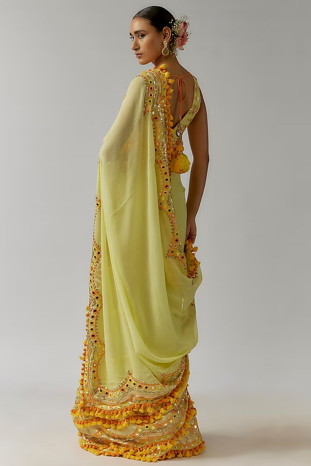 Shop Women's Designer Pink Deehar Saree | Gopi Vaid